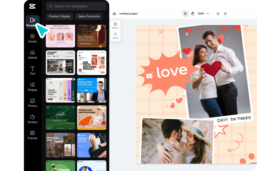 Customizable Love Photo Collage - Online Free Graphics Editor