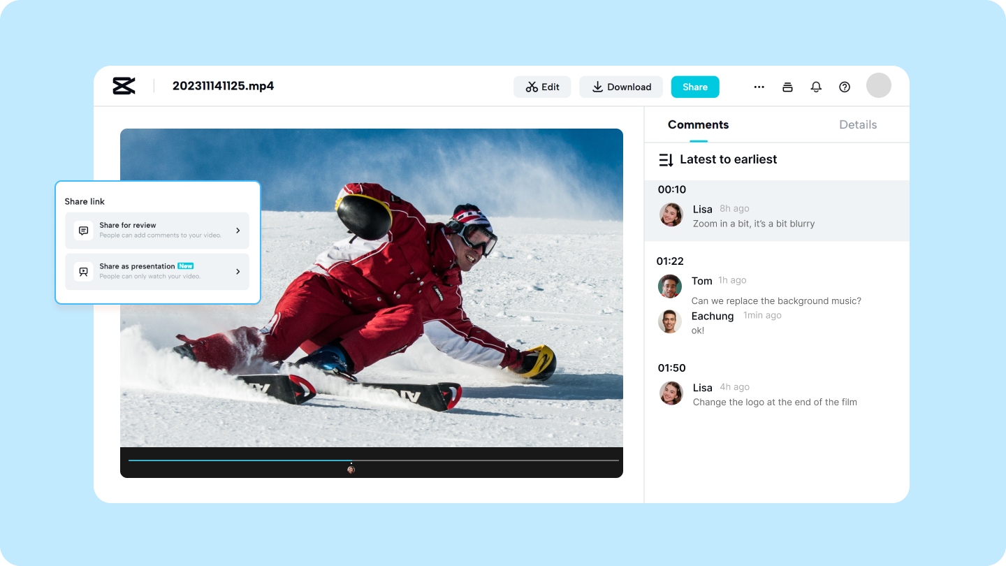 Colabore no CapCut: edite, compartilhe e armazene conteúdo com sua equipe