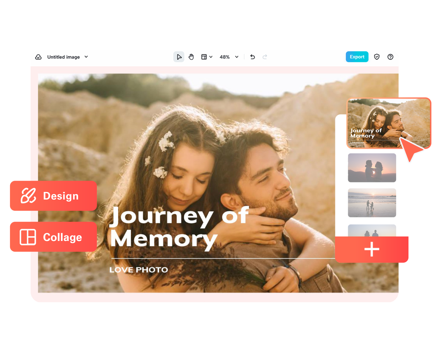Collage de fotos de amor personalizable - Editor de gráficos gratuito ...