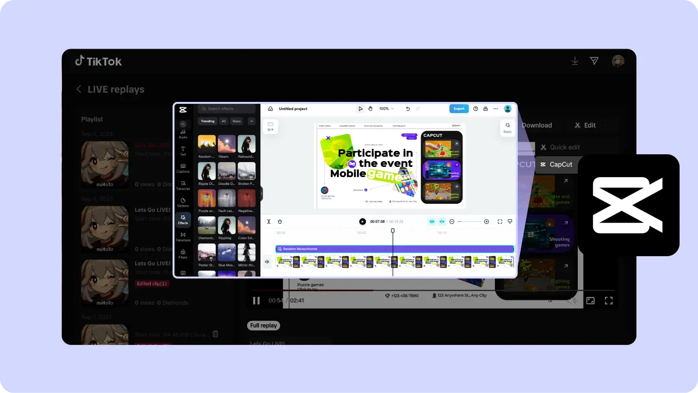 TikTok LIVE Studio x CapCut - חווית הצפייה האולטימטיבית