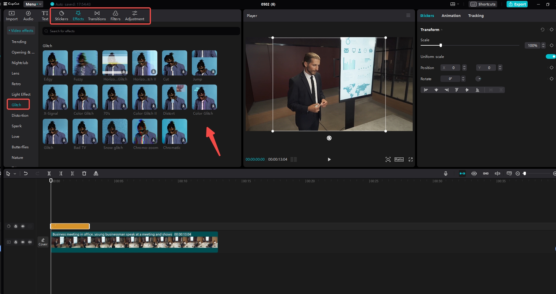 Add a Glitch Effect to the Video by Yourself Online for Free