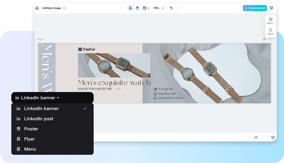 Redimensionador de imagens para LinkedIn – Perfeito para perfil e banners