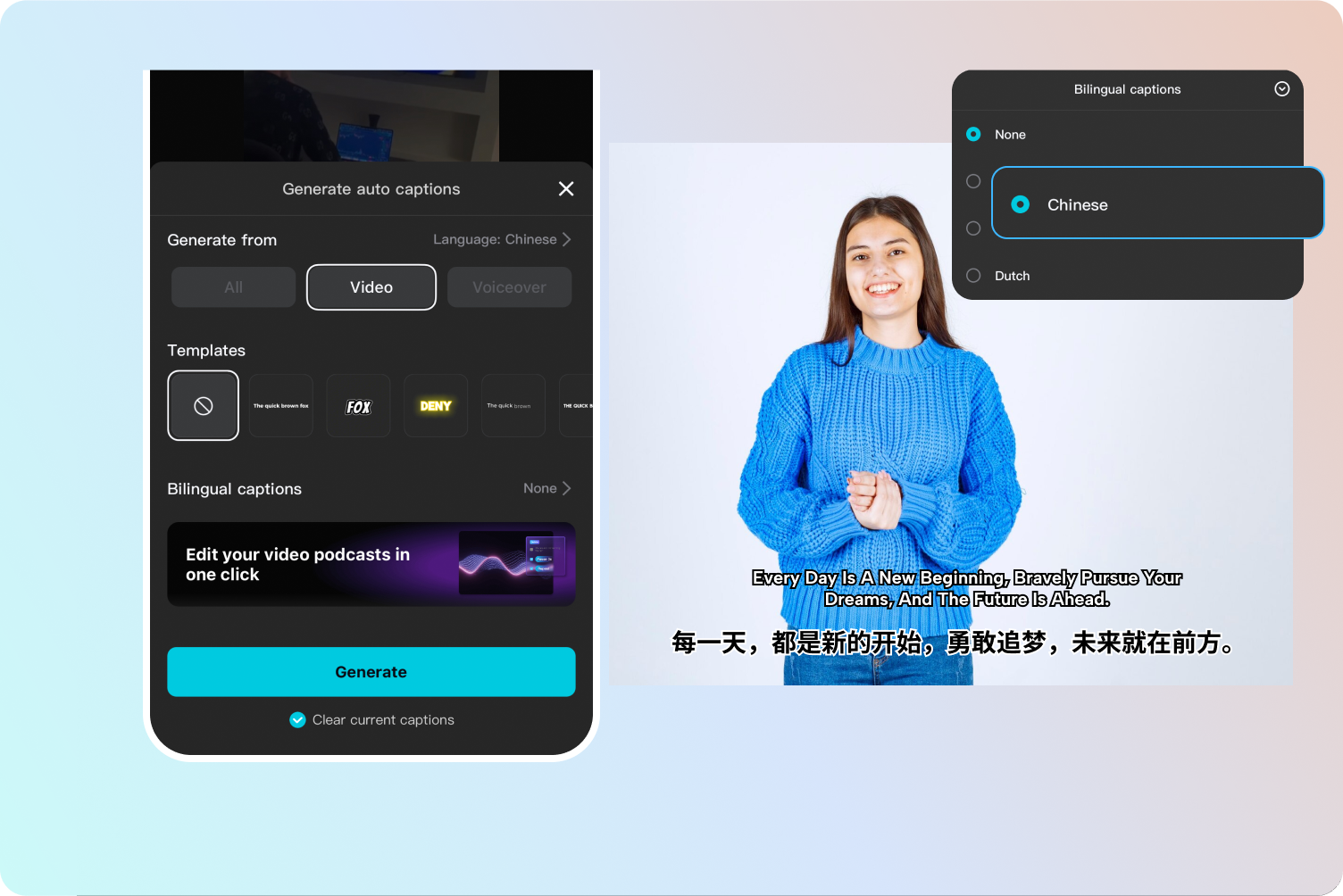 Chinese Caption Generator: Add Chinese Captions Instantly